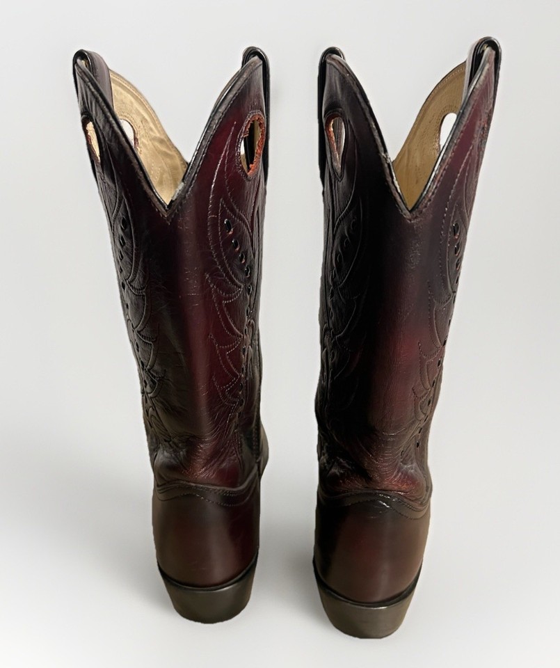 Durango Mens Leather Cowboy Western Boots Dragon Black Cherry DB585 Size 10D | eBay