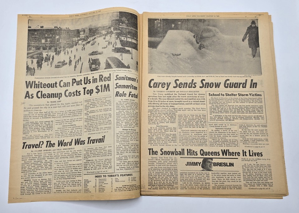 NY Daily News-New York Snow Storm Blizzard Snowbound-Jan 1978-COMPLETE ...