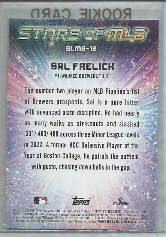 2024 Topps-SAL FRELICH-"True"-Rookie Card-Insert-#SLMB-12-Milwaukee ...