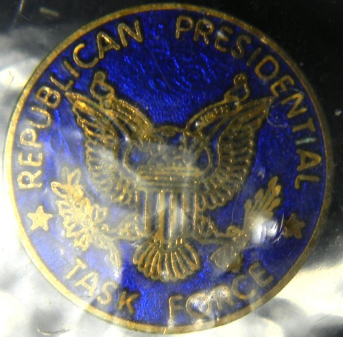 VINTAGE REAGAN-ERA NEW! REPUBLICAN PRESIDENTIAL TASK FORCE ENAMELED ⅝ ...