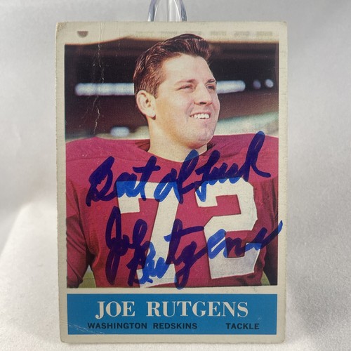 Joe Rutgens -Illinois- Washington Redskins Autographed Card | eBay