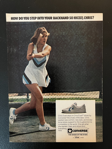 1977 Chris Evert Converse Tennis Shoe Magazine Print Ad | eBay