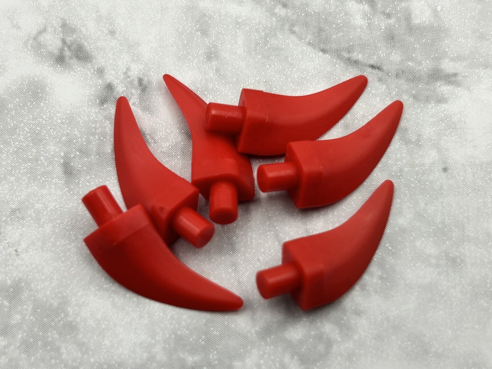 Lego Parts Lot x (6) Ct ~ Red Barb / Claw / Horn / Tooth - Medium ~ No ...