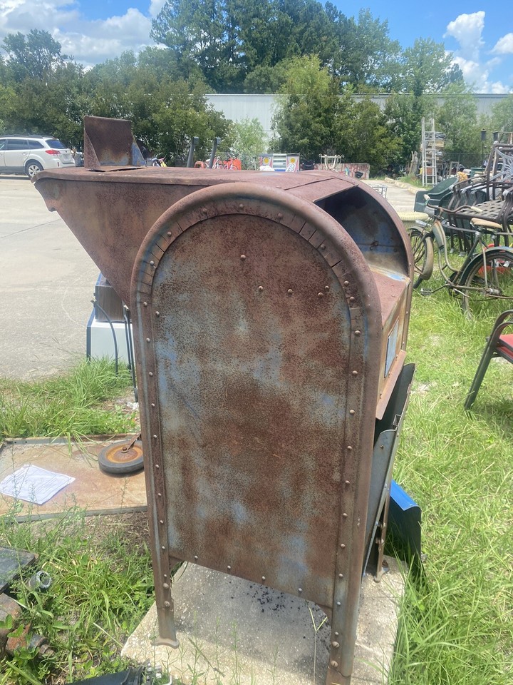 RARE WROUGHT CAST IRON METAL US MAIL POST OFFICE DROP BOX Sign Oil Gas ...
