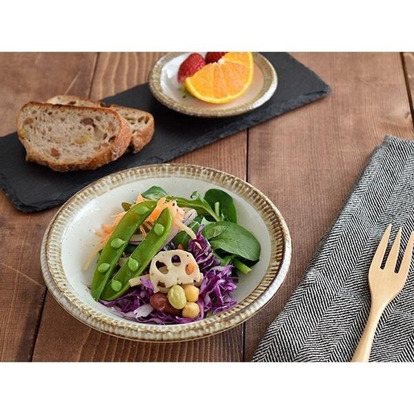 Japanese Mino Ware Rust Rim White Plate Snack Dessert Bread Yogurt ...