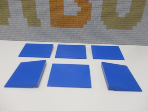 (C9/12) 6x LEGO 4515 Ramp Roof Bricks 6x8 10° Blue City Railway | eBay