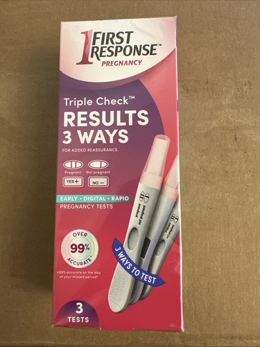 First Response TRIPLE CHECK Pregnancy early Digital rapid 3 Tests Exp ...