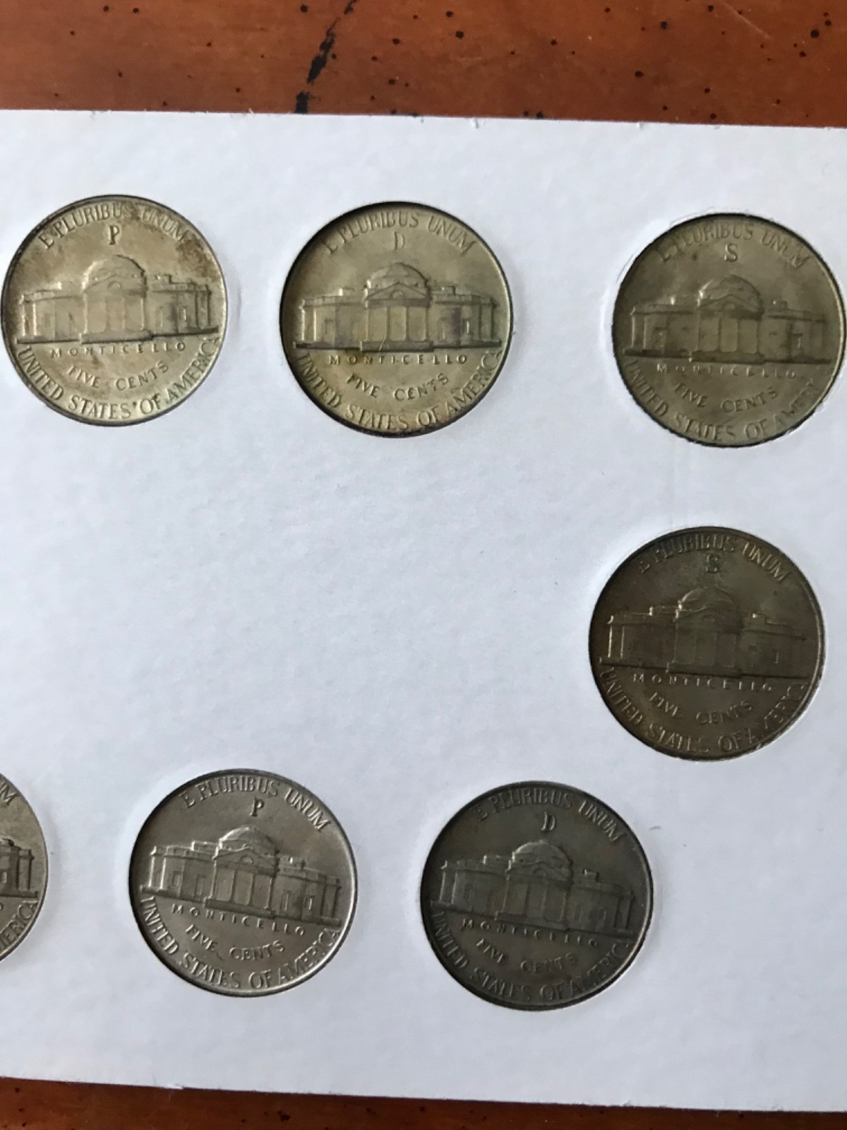 1942 TO 1945 JEFFERSON SILVER WAR NICKELS SET OF 11 HIGHER GRADE MOSTLY ...
