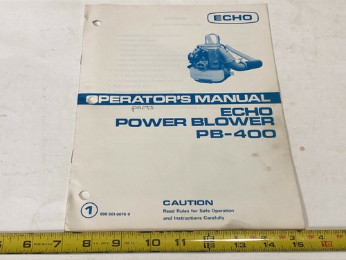 Vintage Echo Operator's Manual - PB-400 02, 1982 | eBay