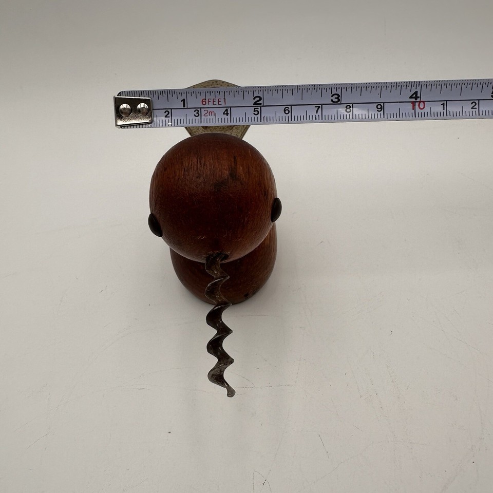 Vtg Teak Wood Bird Corkscrew Bottle Opener, Mid Century Modern ...