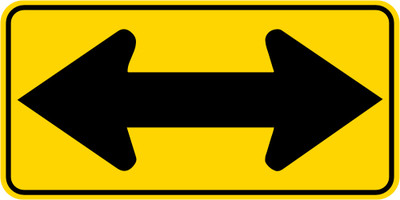 3M HIA Reflective TWO DIRECTION LARGE ARROW Road Sign - DOT Compliant ...