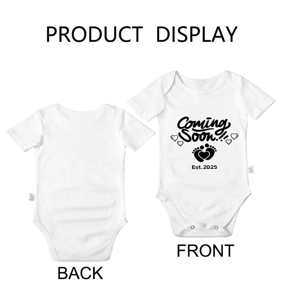 Cute Coming Soon Est.2025 Bodysuits Pregnancy Announcement Outfits Baby ...