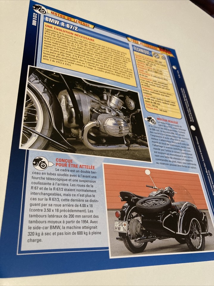 BMW 600 R67/2 Sidecar Form Card Motorbike Passion Collection Atlas | eBay Australia