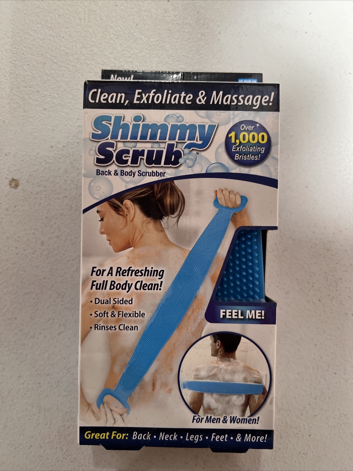 NEW, Shimmy Scrub Back & Body Exfoliate and Massage, As Seen On TV | eBay