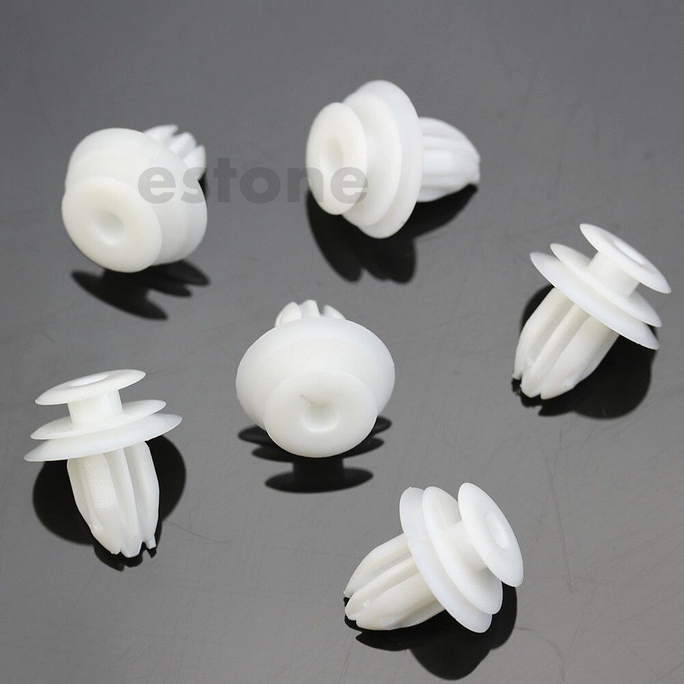 10pcs Nylon Trim Board Panel Retainer Clips Rivet Fasteners White for ...