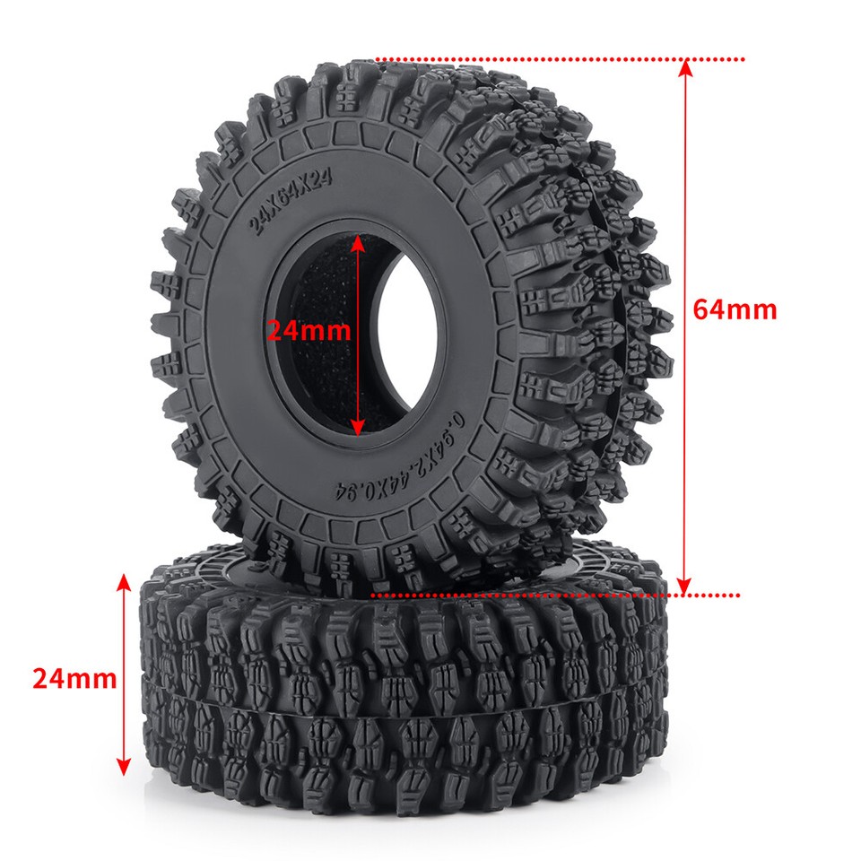 4PCS 1.0" Crawler Tires Rubber Tires 64mm for 1/18 TRX4M Axial 1/24 ...