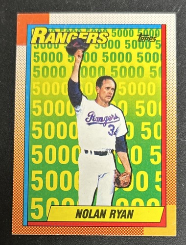 1990 Topps Nolan Ryan 5,000 Strikeouts Baseball Card #5 Rangers HOF ...