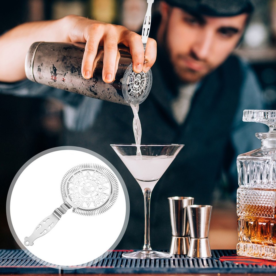 Bar Strainer for Bartending Juice Filter Stainless Steel Drink Spoon ...