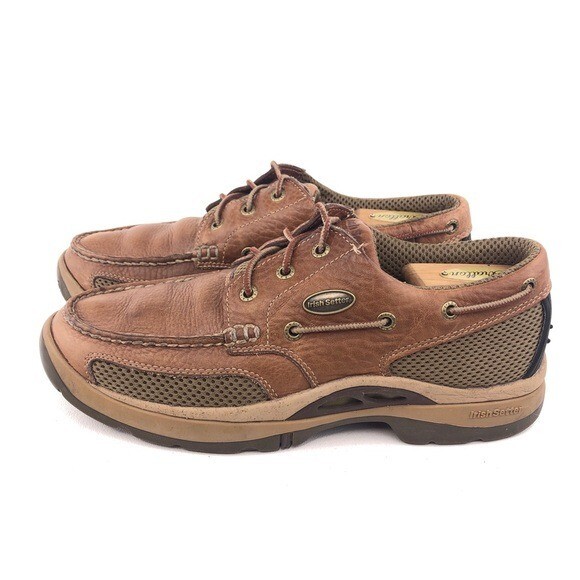 Irish Setter Tidewater Boat Shoes Mens Size 8.5D Brown Leather Lace Up ...