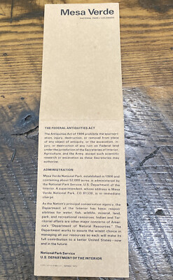 Vintage 1973 Colorado Mesa Verde National Park Visitors Guide Brochure ...