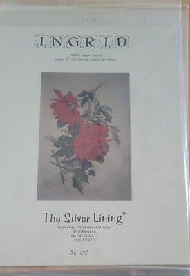 The Silver Lining Cross Stitch Pattern Ingrid Red Roses | eBay