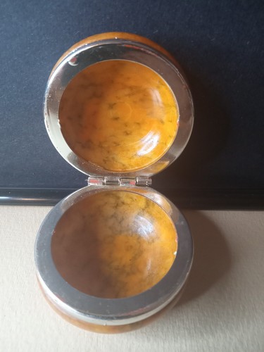 Vintage Hardcarved Italian Volterra Burnt Orange Alabaster Trinket Box ...