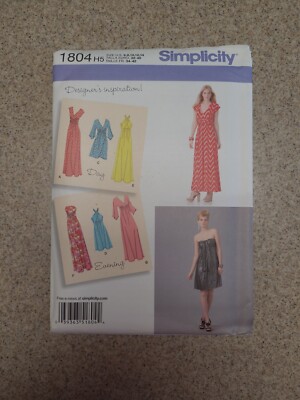 Simplicity 1804 Sewing Pattern Knit Dress Day Evening Sz 6-14 Uncut | eBay