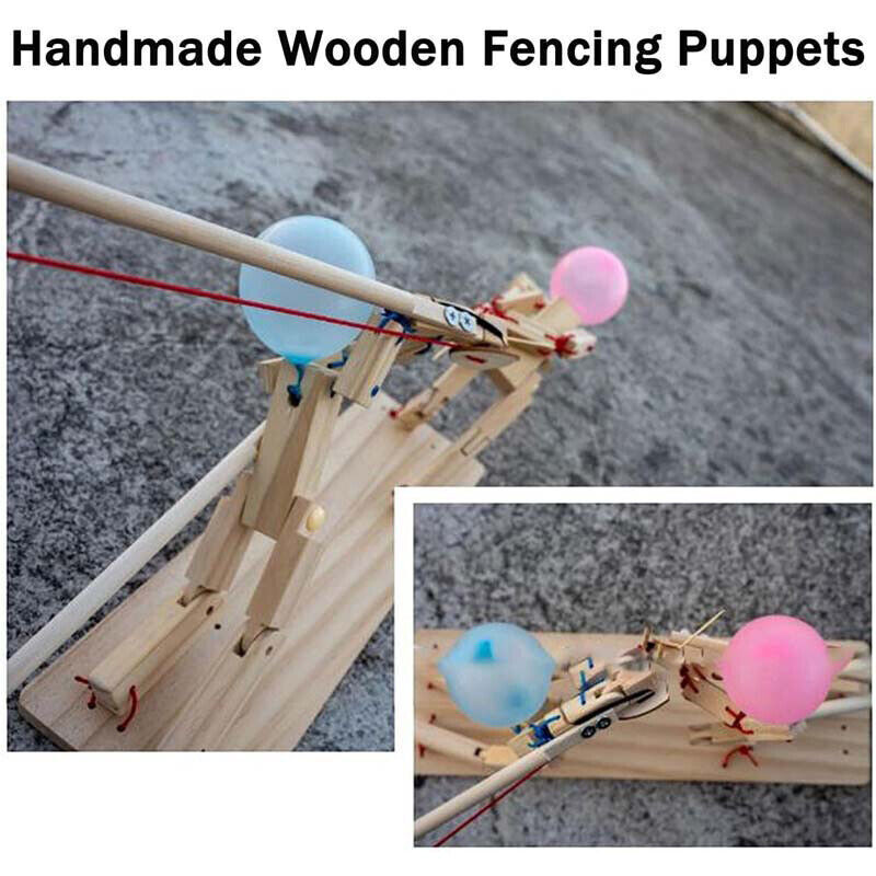 Upgraded Fencing Puppets Balloon Game, Wooden Balloon Man Battle ...