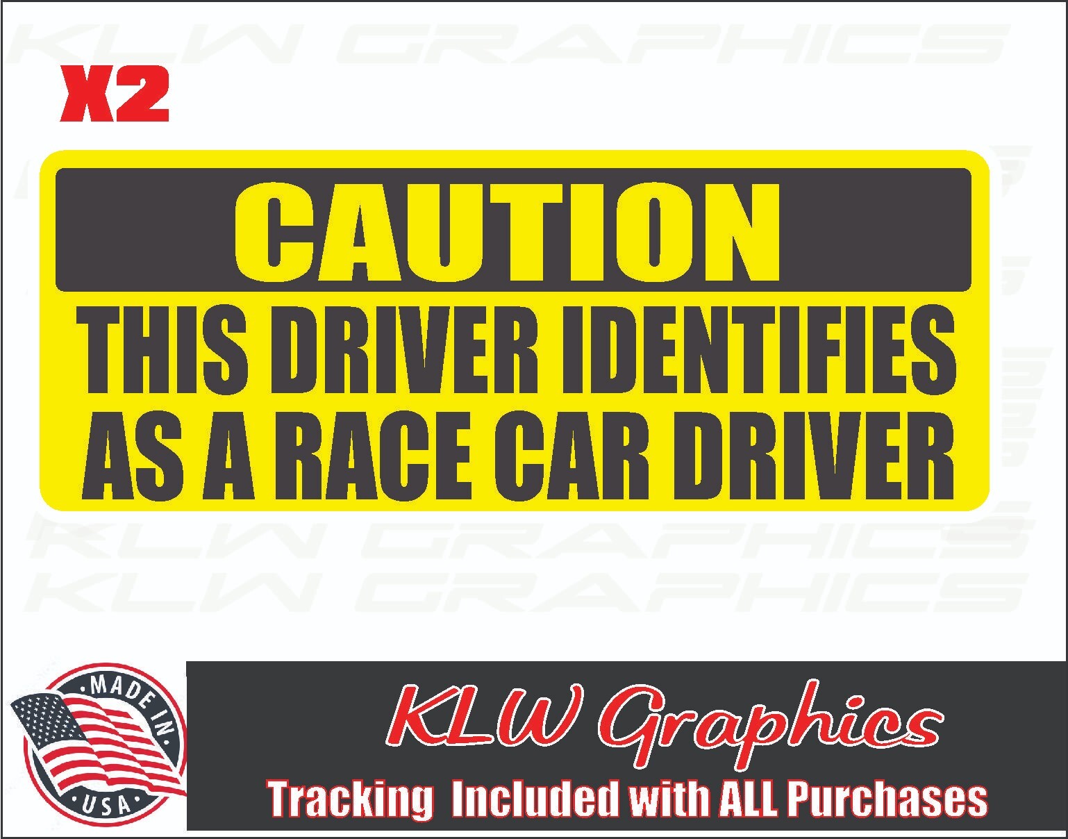 Caution Driver Decal Sticker Car Truck Racecar Turbo Boost 5.0L Coyote ...