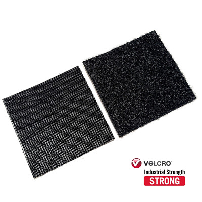 VELCRO® 2” x 2” (Inch) Industrial Strength Heavy Duty Stick-On Square ...