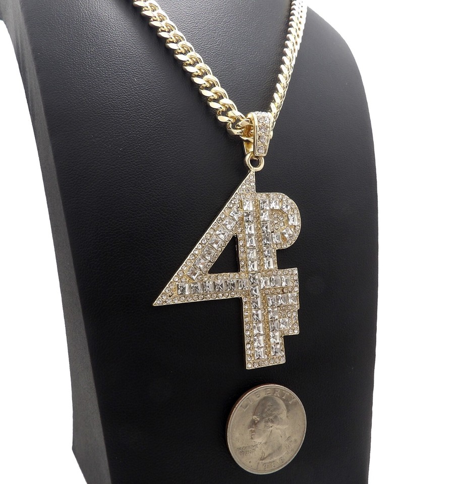 NEW ICE BLING 4PF PENDANT & 30" 6mm CUBAN CHAIN* | eBay