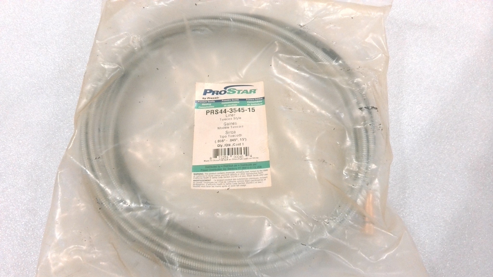 2 Prostar by Linde PRS44-3545-15 Premium Mig Gun Wire Conduit .035 ...