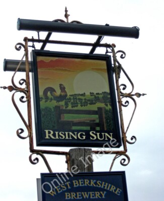 Photo 6x4 The Rising Sun pub sign, Ermin Street Stockcross The pub is ...