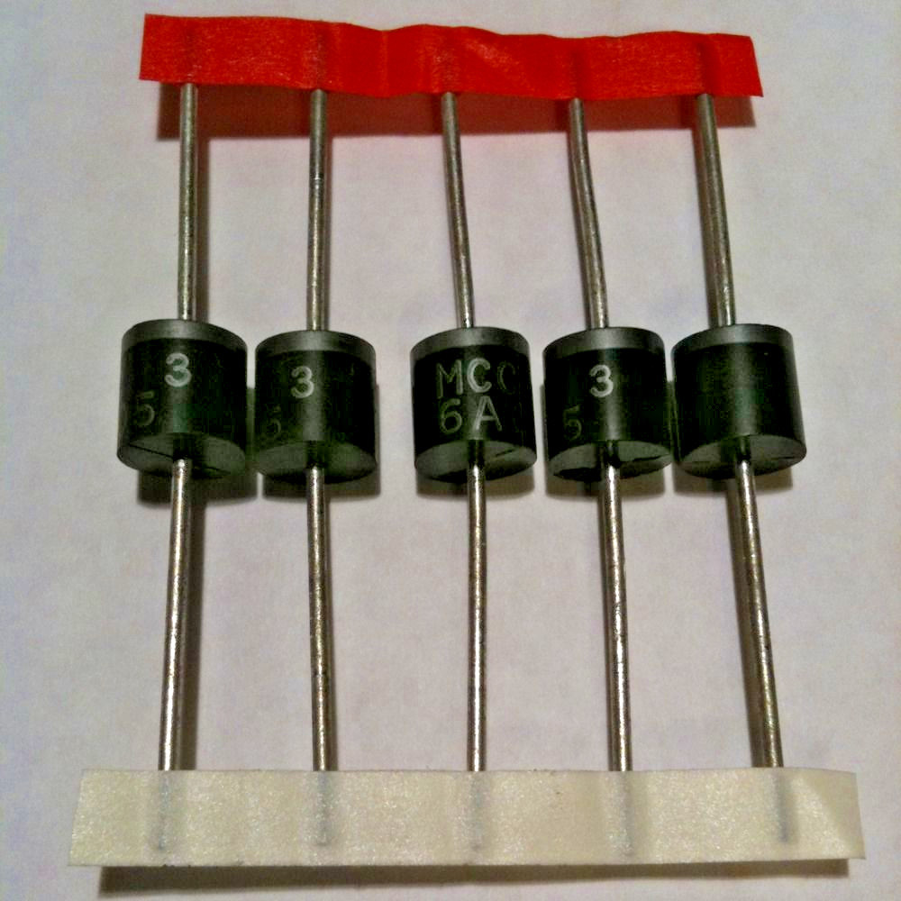 5 pcs 50V 6A Rectifier Blocking Diodes 6 Amp Wind Generator Solar Panel ...