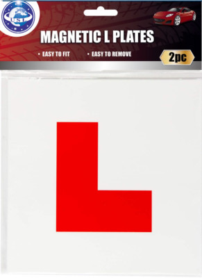 2 x FULLY MAGNETIC L PLATES SECURE Quick Easy To Fix Learner Sign ...