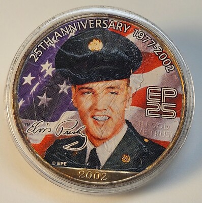 Elvis Presley 25th Anniversary U.S. Silver Eagle 1oz Fine Silver Coin ...