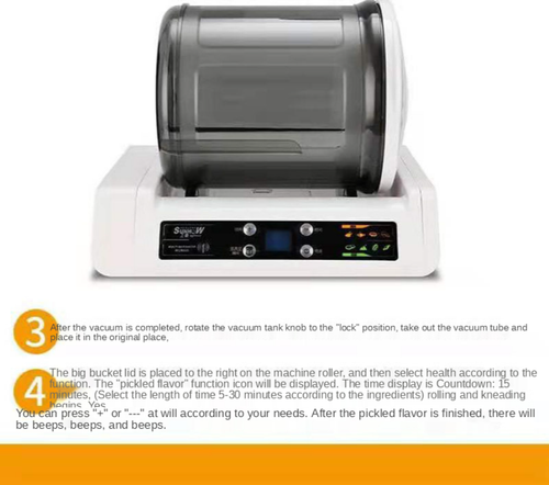 7L Auto Vacuum Food Marinator Tumbling Machine Meat Marinating ...