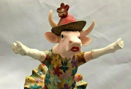 Multicolor 8" Humor Dancing Diva Cow Parade Figurine in TUTU - no Tag ...
