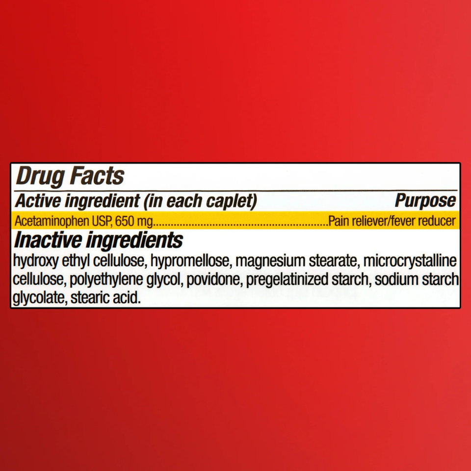 4pk Equate 8HR Pain Relief Acetaminophen, Extended Release Tablets ...