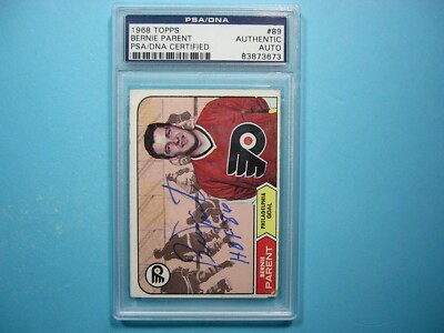1968/69 TOPPS NHL HOCKEY CARD #89 BERNIE PARENT ROOKIE RC PSA DNA AUTO ...