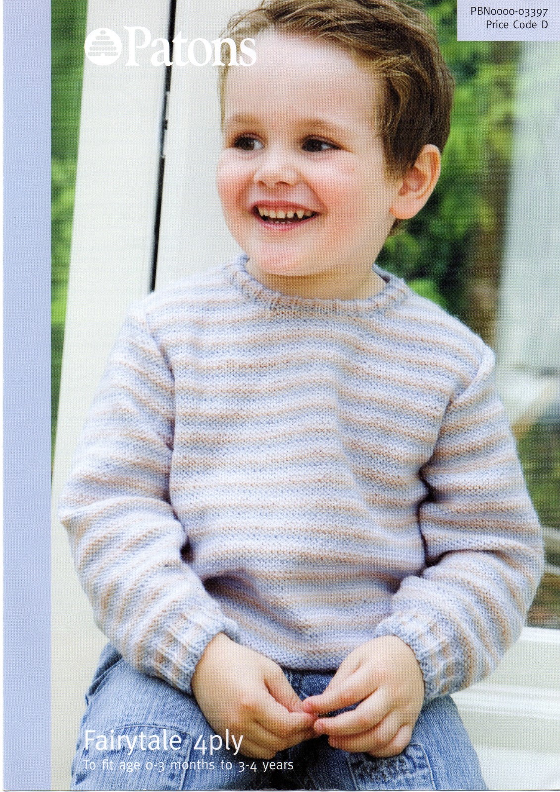 Patons Fairytale 4 Ply Knitting Pattern for Striped Sweater - 3397 for ...