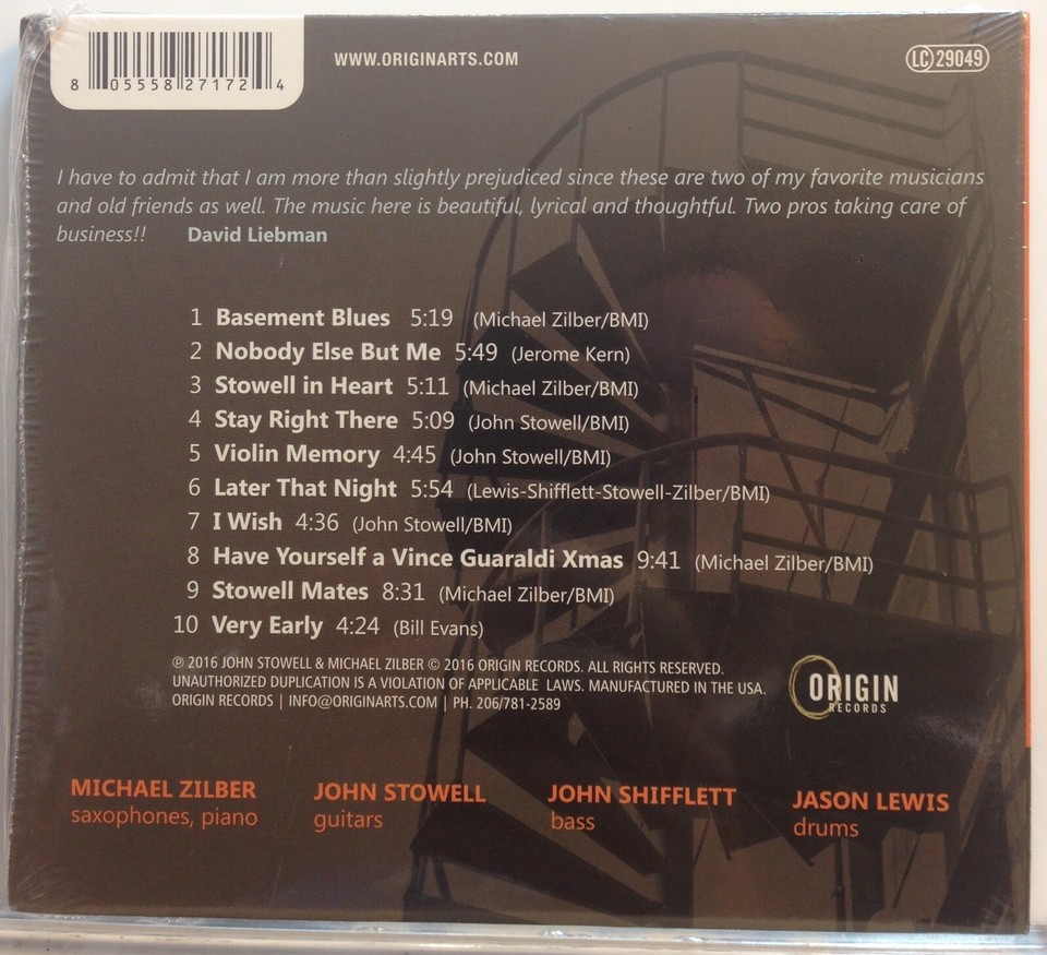 John Stowell, Michael Zilber Quartet : Basement Blues (CD 2016 Digopak ...