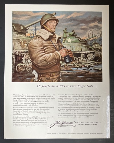 General George Patton Jr. Poster Old John Hancock Advertisement 13 3/4 ...