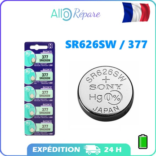 Pile Bouton Montre SR626SW / SR626 / 377 / AG4 / SONY / ENVOI RAPIDE | eBay