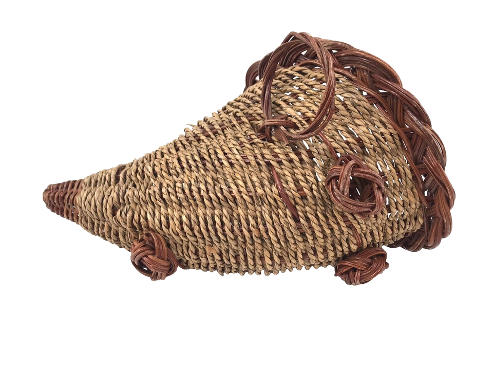 Wicker Cornucopia Holiday 10" Basket Thanksgiving Woven W/Hook for Wall ...