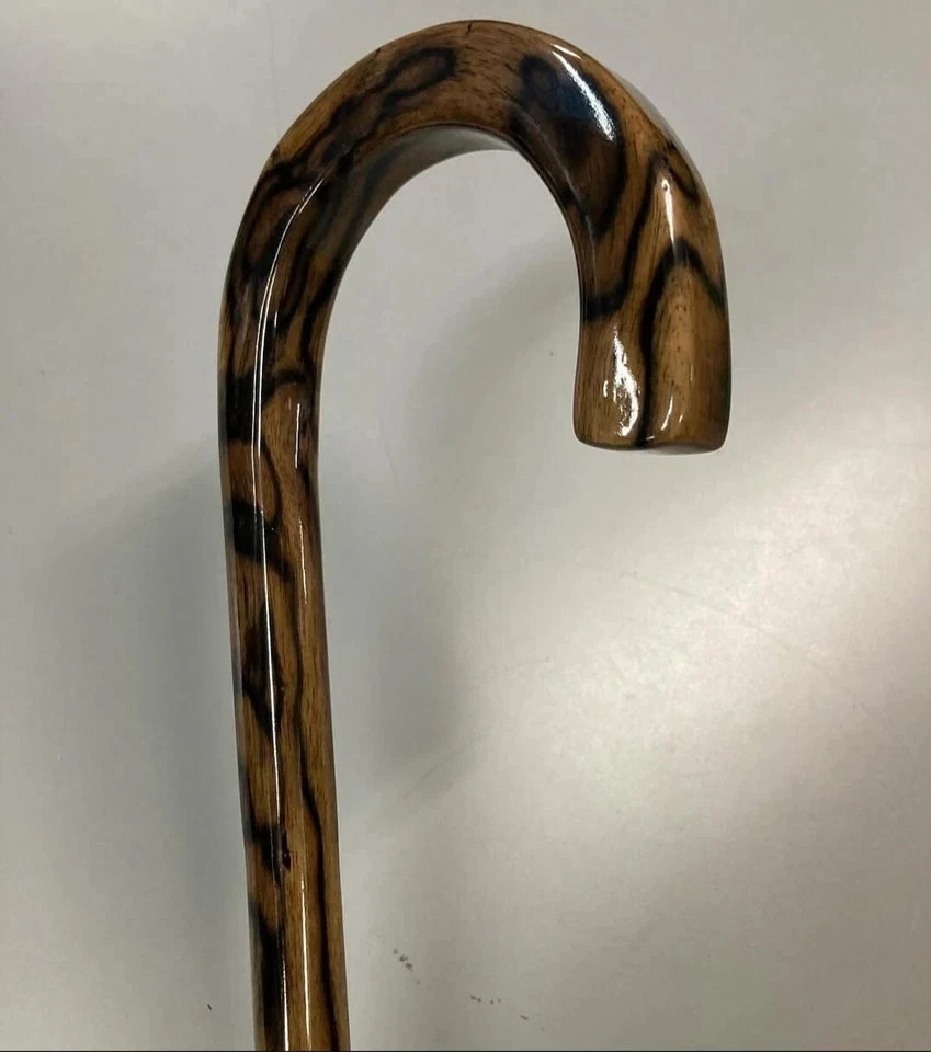 Wooden hand carved crook walking stick for men women walking cane ...