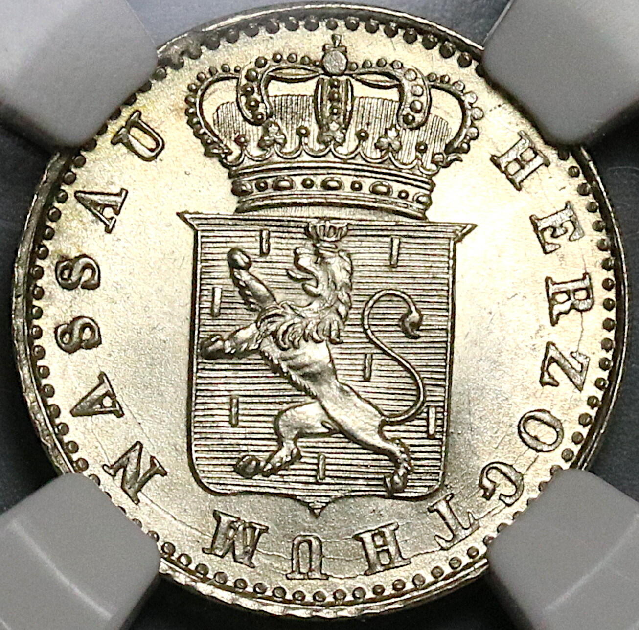 1855 NGC MS 64 Nassau 6 Kreuzer German State Silver Coin POP 1/4 ...