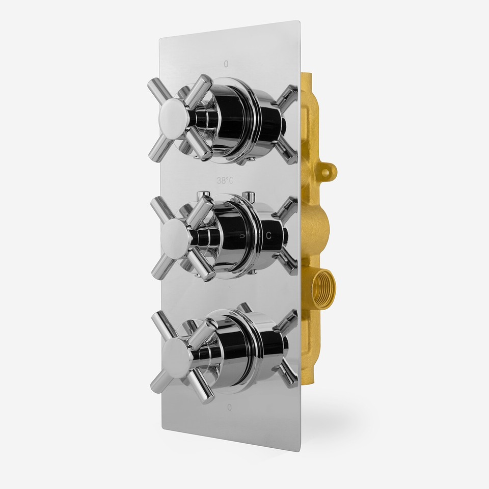 Concealed Thermostatic Shower Mixer Valve 1 / 2 / 3 Way Outlet Chrome ...