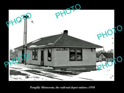 OLD POSTCARD SIZE PHOTO OF PENGILLY MINNESOTA THE RAILROAD DEPOT ...