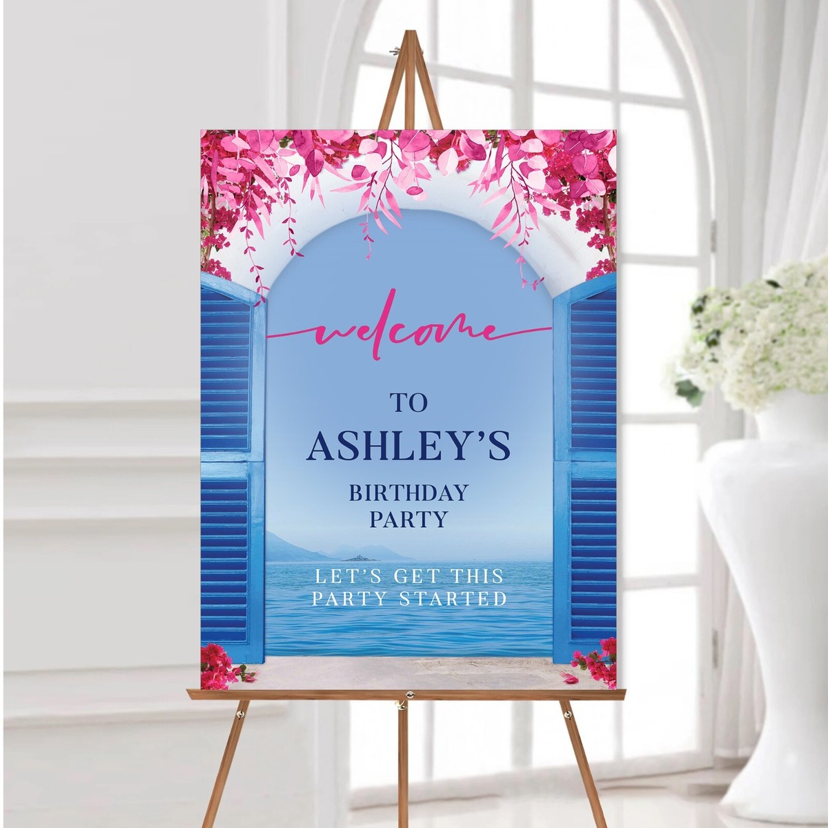 Theme Birthday Celebration Poster Personalised GIANT Large Black